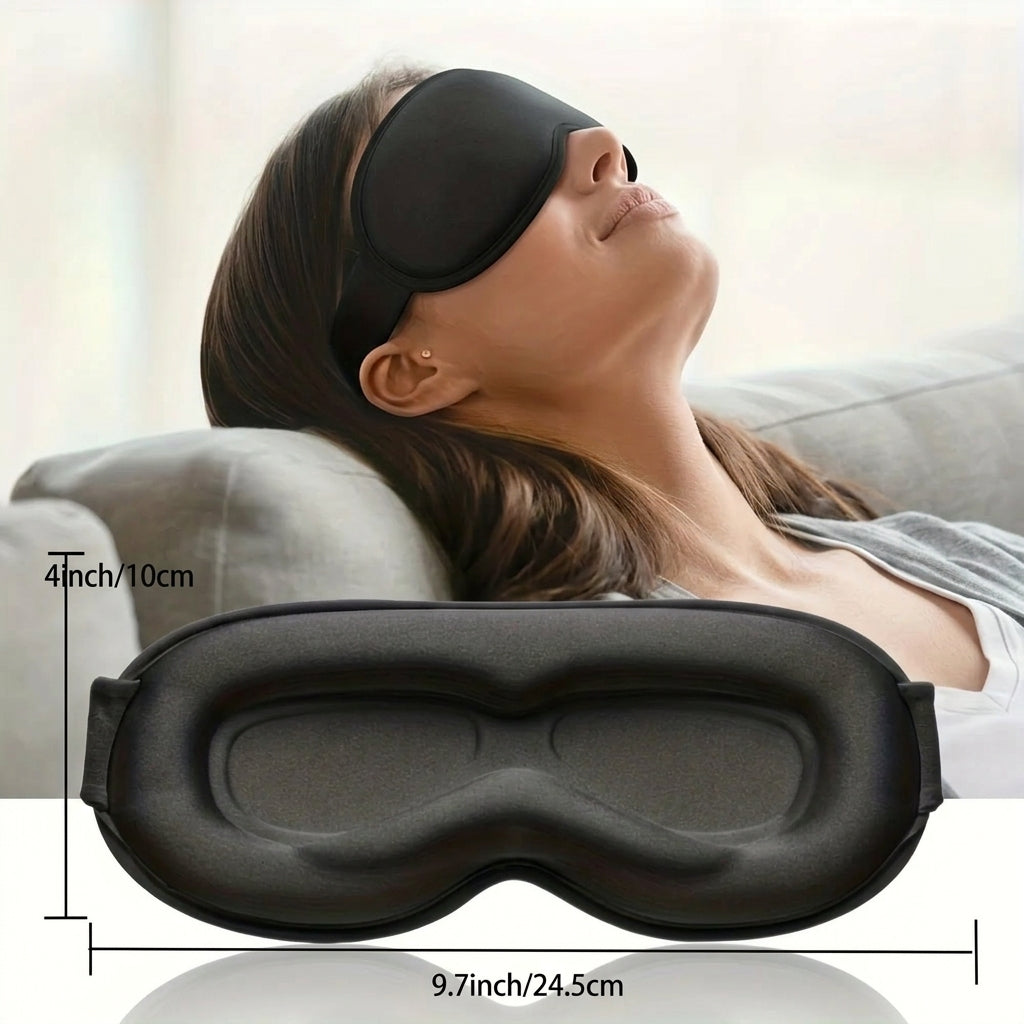 3D Blackout Sleep Mask Contoured Zero-Pressure Eyecups - Adjustable ...
